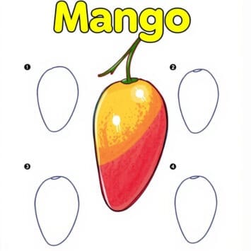 How to draw Mango: 7 Easy Step-by-Step Guide to Mango Drawing - Trying ...