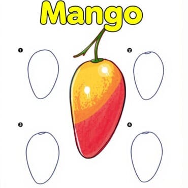 How to draw Mango: 7 Easy Step-by-Step Guide to Mango Drawing - Trying ...