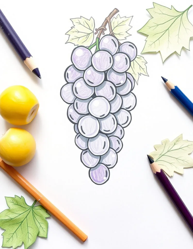 how to draw realistic grapes