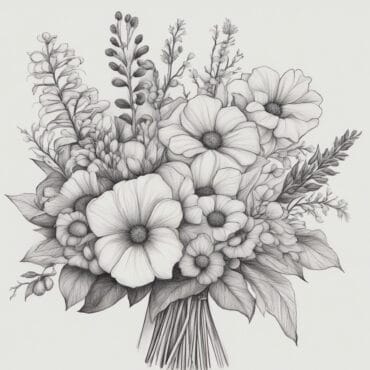 How to Draw a Bouquet of Flowers Blossoming Beauty: A Step-by-Step ...