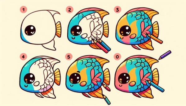 How to draw Angelfish - Trying drawing