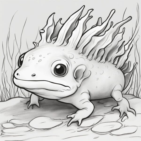 How to draw Axolotl - Trying drawing