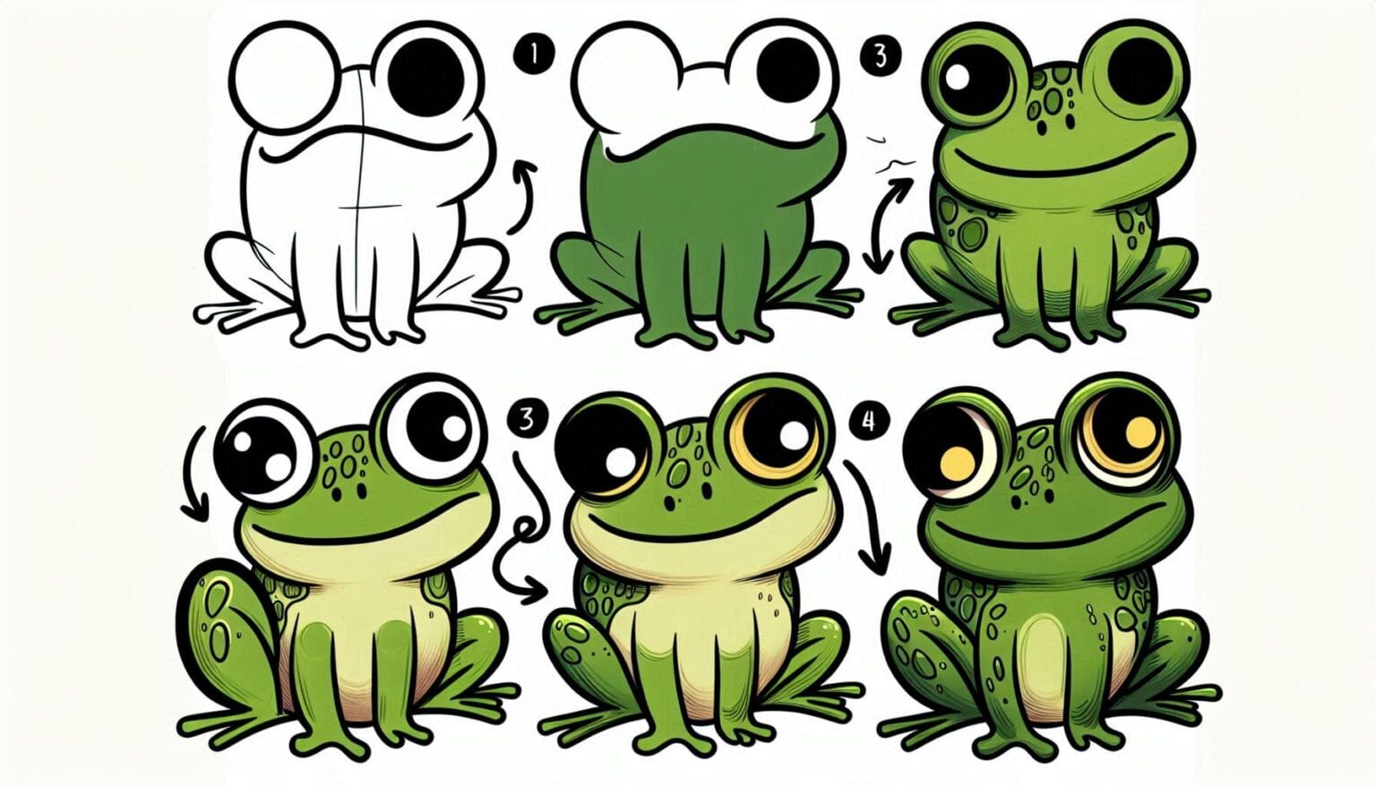 How to draw Bullfrog - Trying drawing