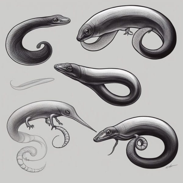 How to draw Caecilian - Trying drawing