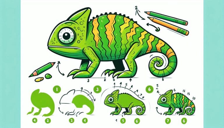 How to draw Chameleon - Trying drawing