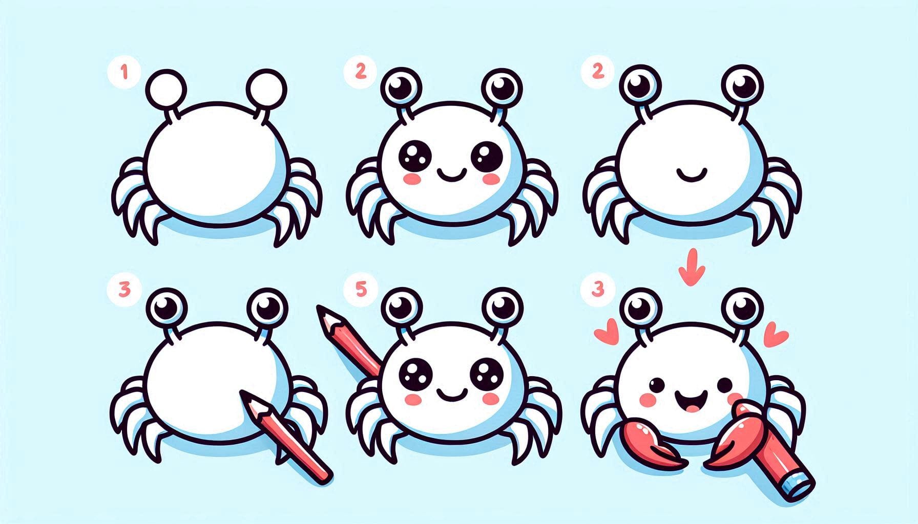 How to draw Crab - Trying drawing
