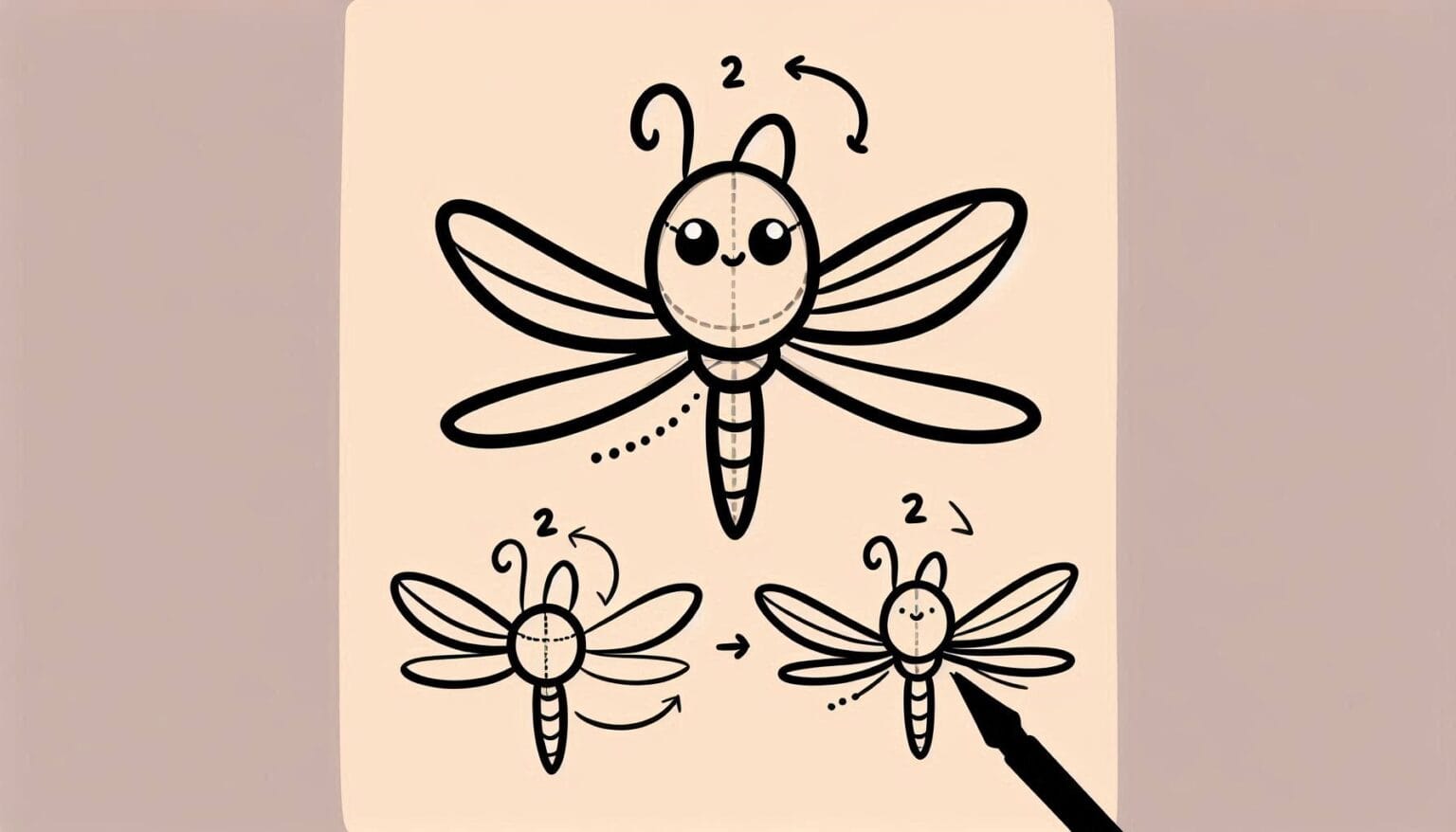 How to draw Dragonfly - Trying drawing
