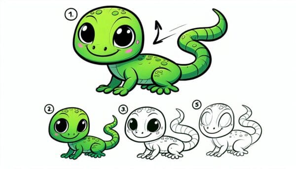 How to draw Gecko - Trying drawing