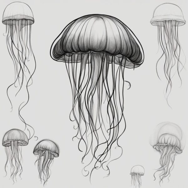 How to draw Jellyfish - Trying drawing