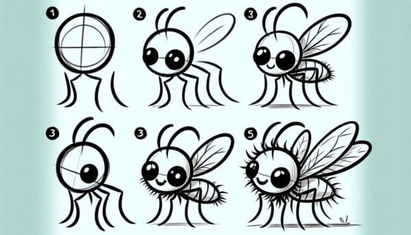 How to draw Mosquito - Trying drawing