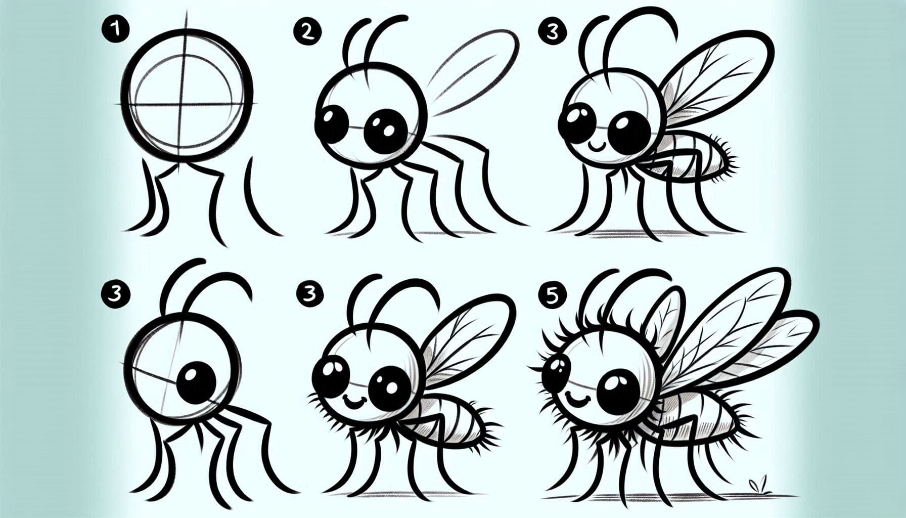How to draw Mosquito - Trying drawing