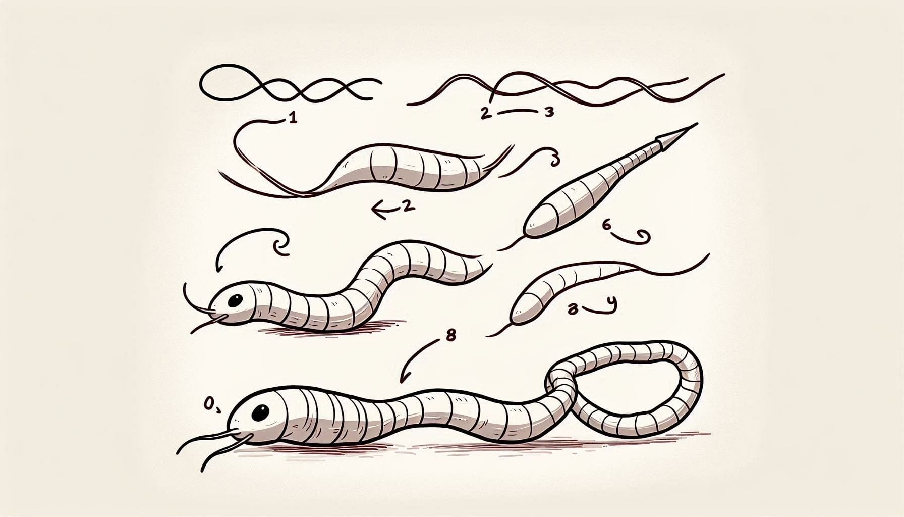 How to draw Nematode : 6 Easy Step by Step Guide - Trying drawing