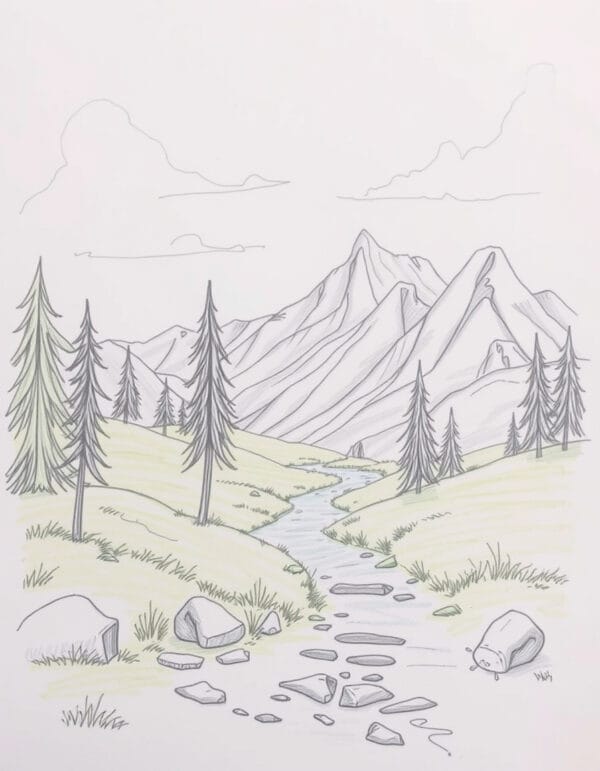 How to draw Scenery : 3 Easy Step-by-Step Guide to Scenery drawing ...