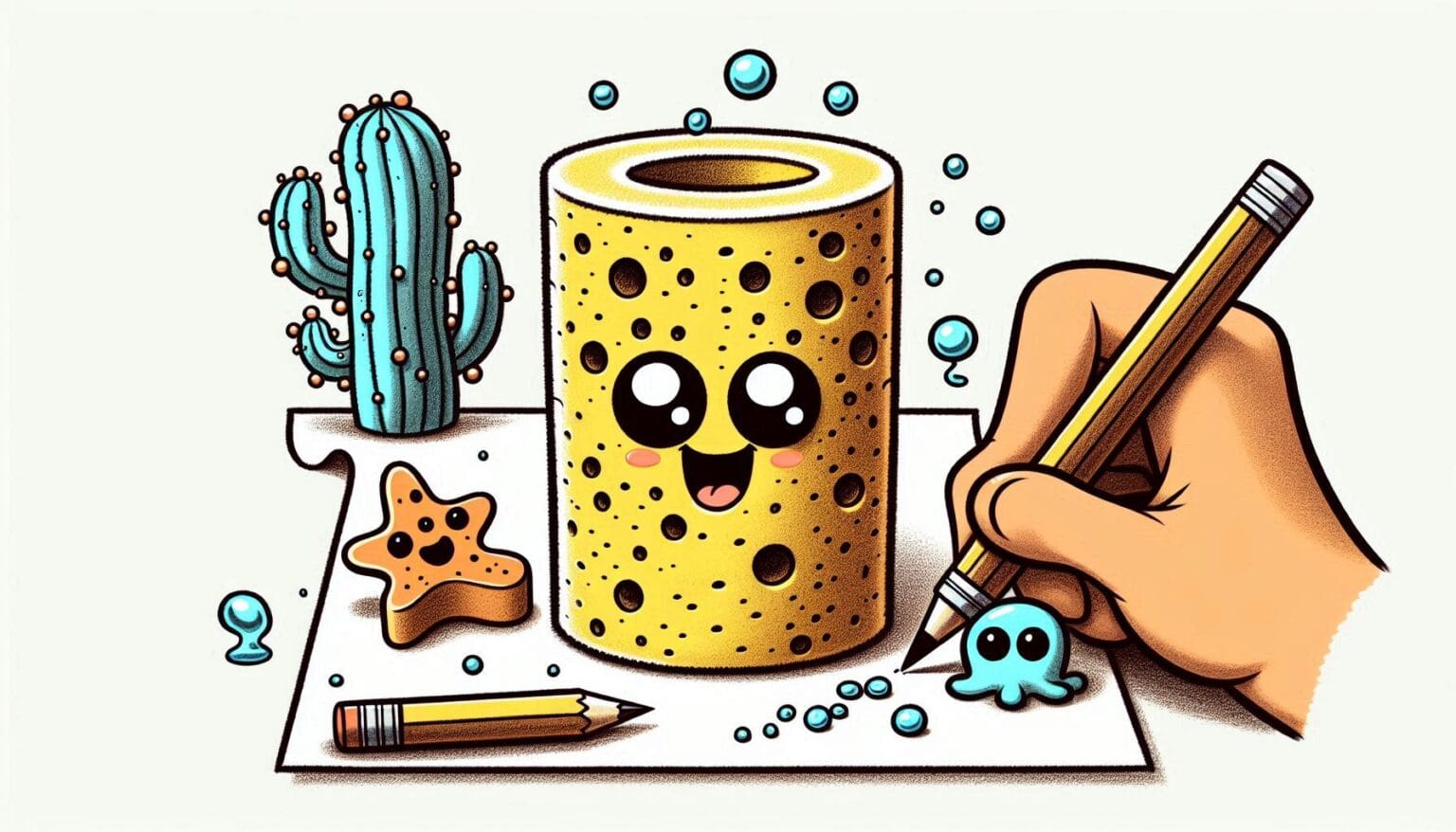 How to draw Tube Sponge : 8 Easy Step by Step Guide - Trying drawing