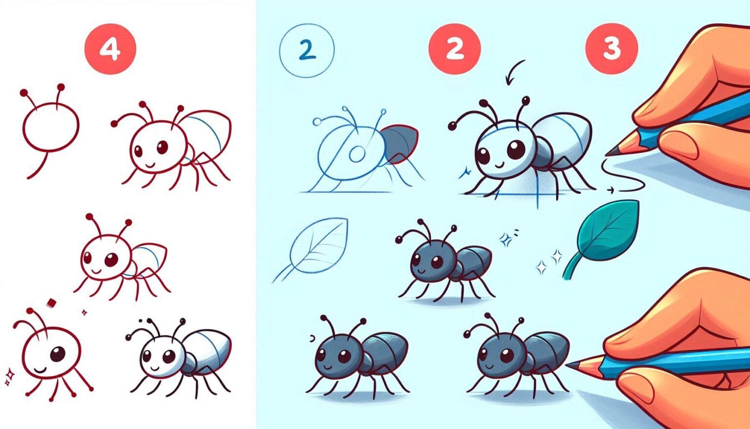 How to draw ant - Trying drawing