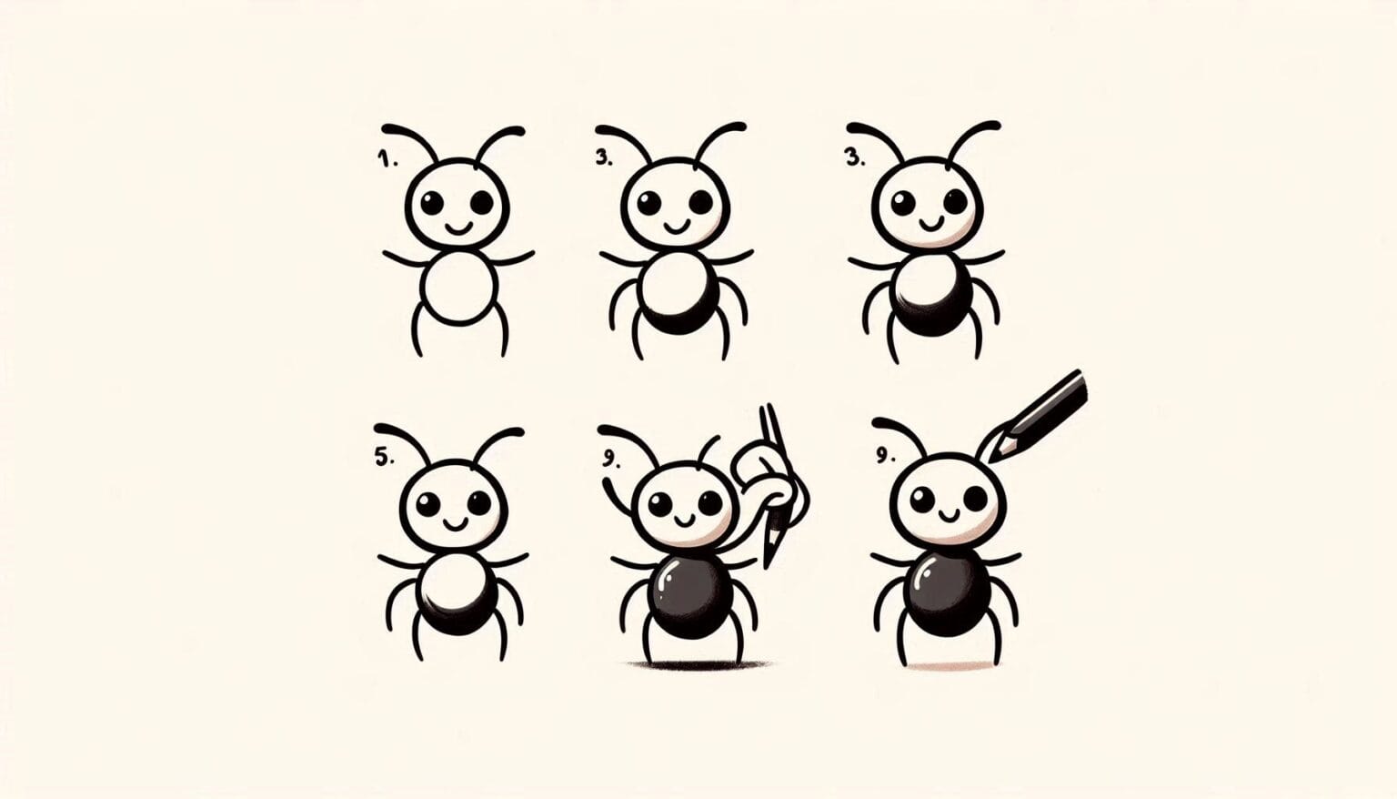 How to draw ant - Trying drawing
