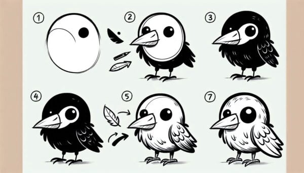 How to Draw a Crow: Perfect Your Bird Drawing Skills - Trying drawing