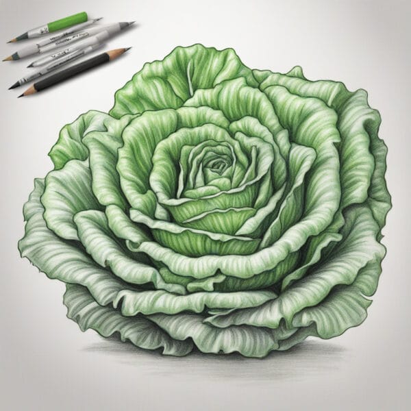 How to draw a Leafy Lettuce: A Detailed Tutorial - Trying drawing