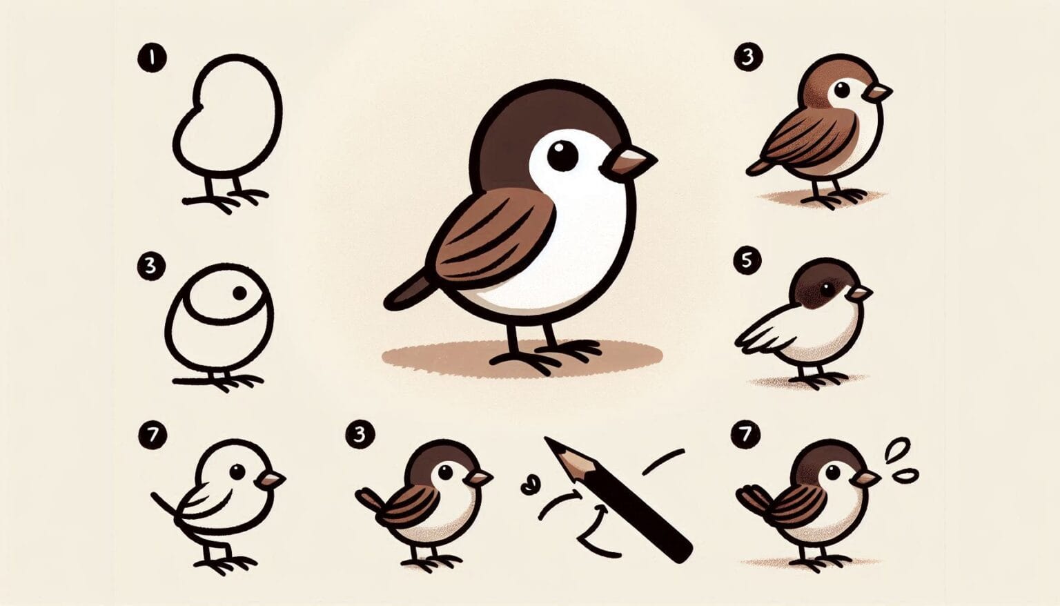 How to Draw Sparrow: 9 Easy Step-by-Step Guide to Sparrow Drawing - Trying drawing