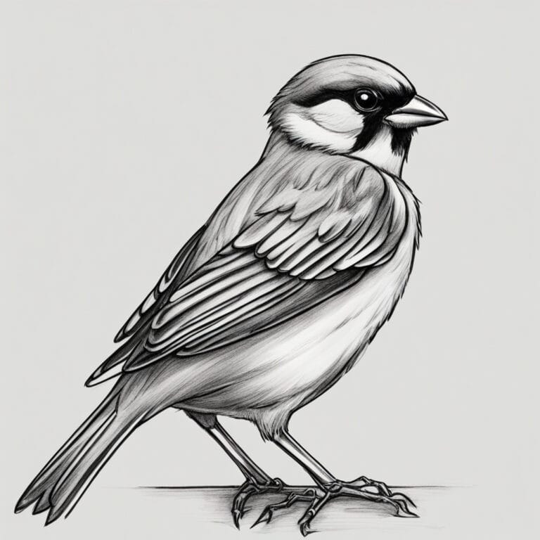 How to Draw Sparrow: 9 Easy Step-by-Step Guide to Sparrow Drawing ...