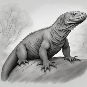 How to draw Komodo Dragon - Trying drawing