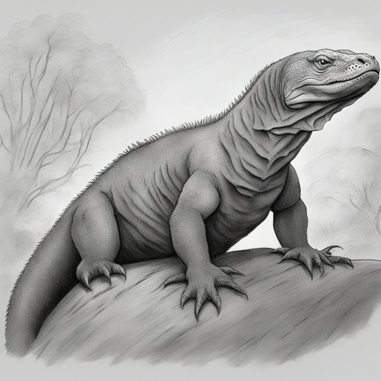 How to draw Komodo Dragon - Trying drawing